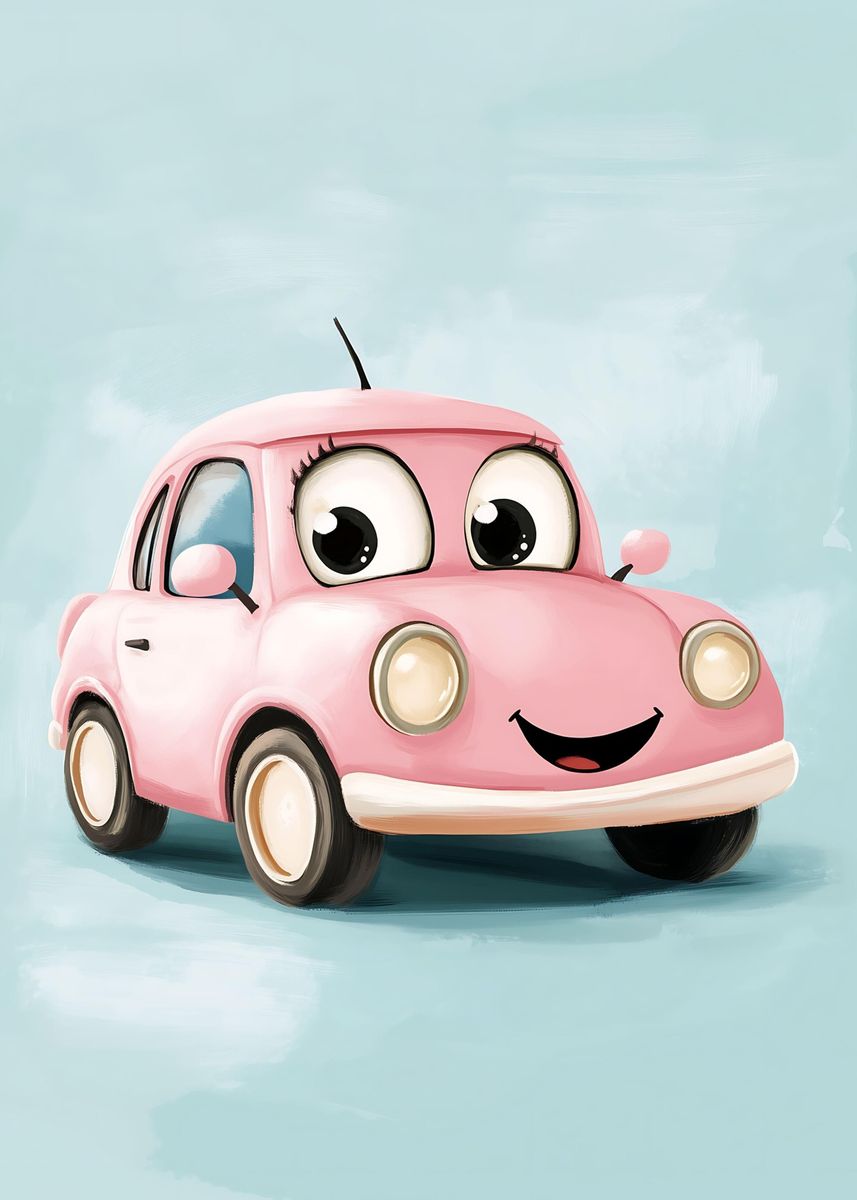 'Cartoon Car' Poster, picture, metal print, paint by Sebastian Kornacki ...