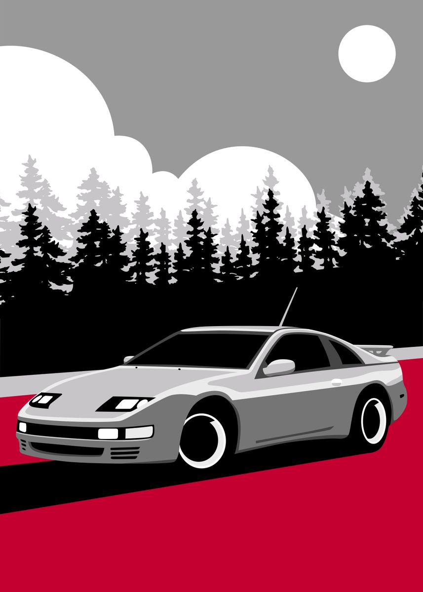 'NISSAN 300ZX' Poster, picture, metal print, paint by Muezzahero | Displate