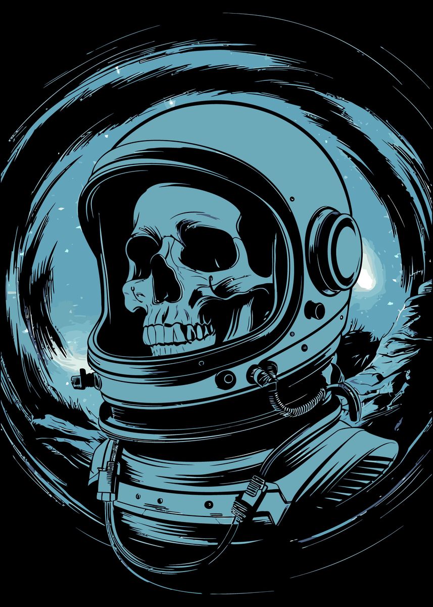 'Astro Skull' Poster, picture, metal print, paint by Rick Creative ...