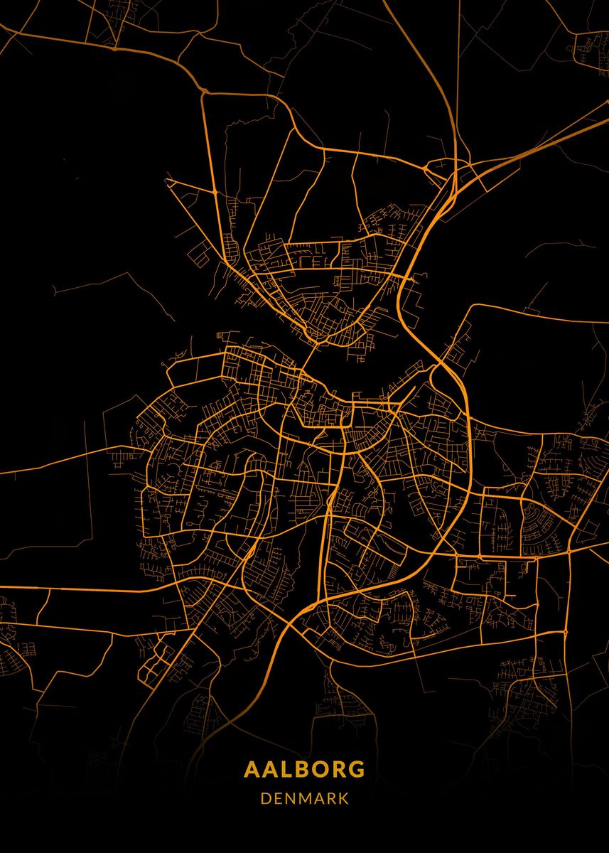 'Aalborg City Map' Poster, picture, metal print, paint by Trulaf Design ...