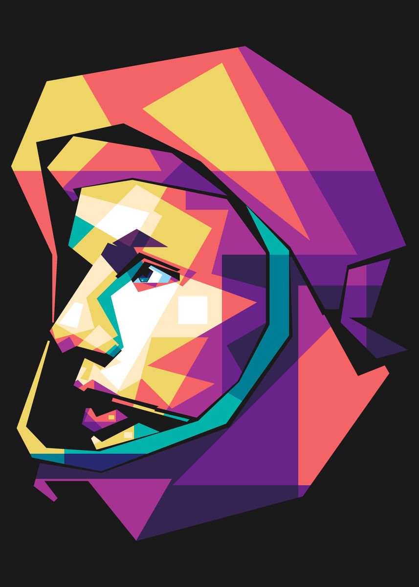 'neil amstrong pop art' Poster, picture, metal print, paint by Asran ...