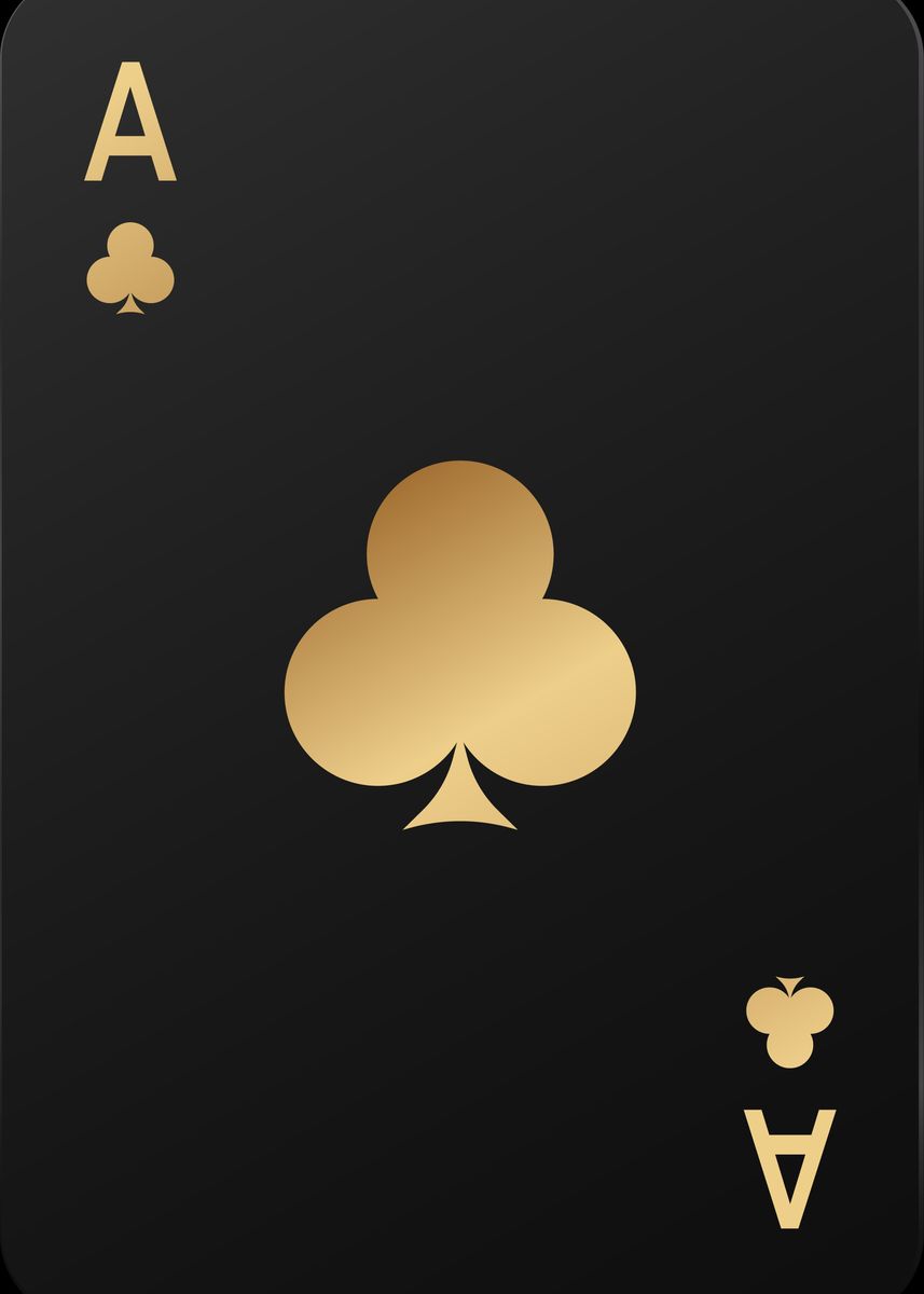 'ace of spades golden card' Poster, picture, metal print, paint by ...