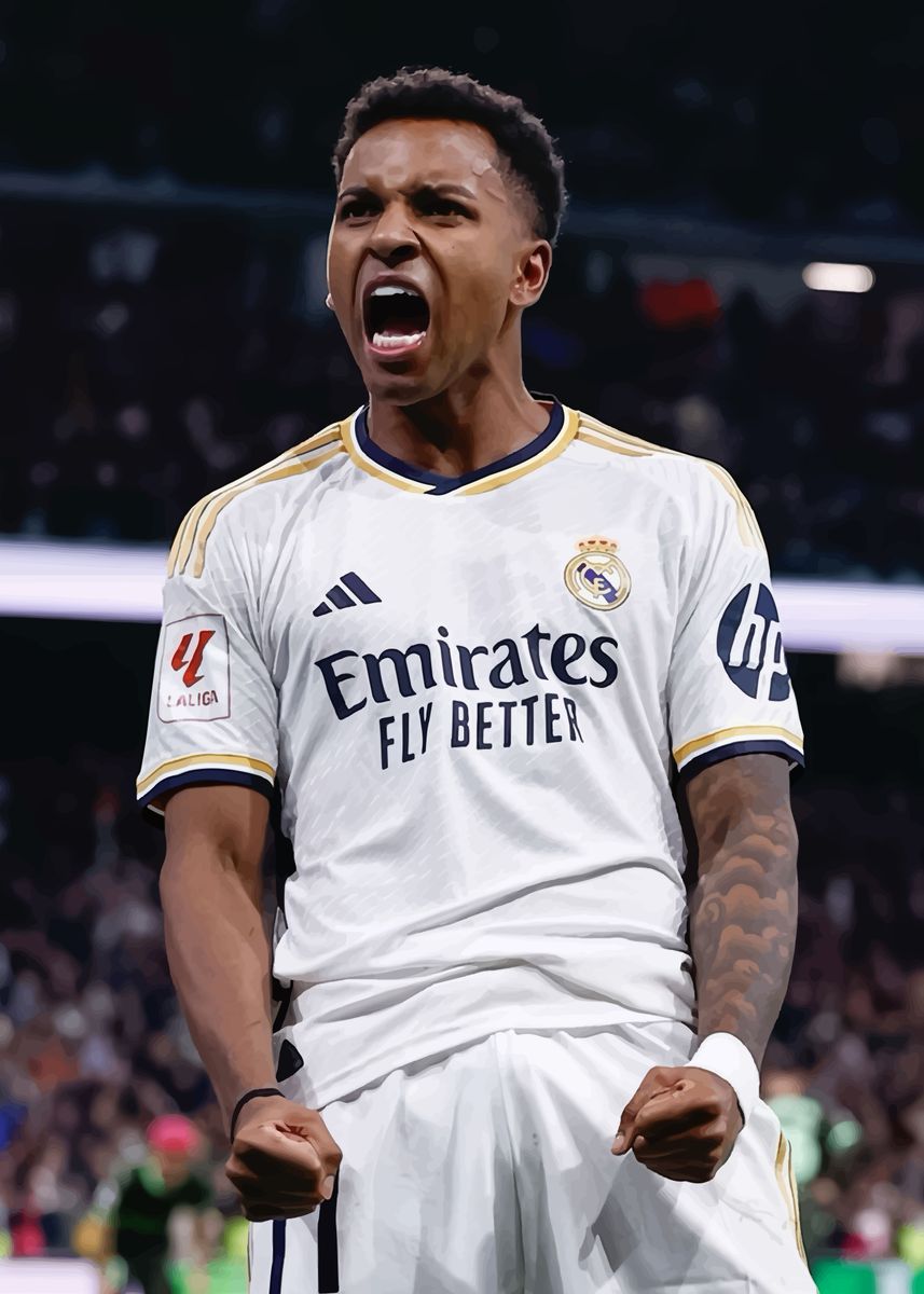 'Rodrygo Goes Celebration' Poster, picture, metal print, paint by Zeds ...