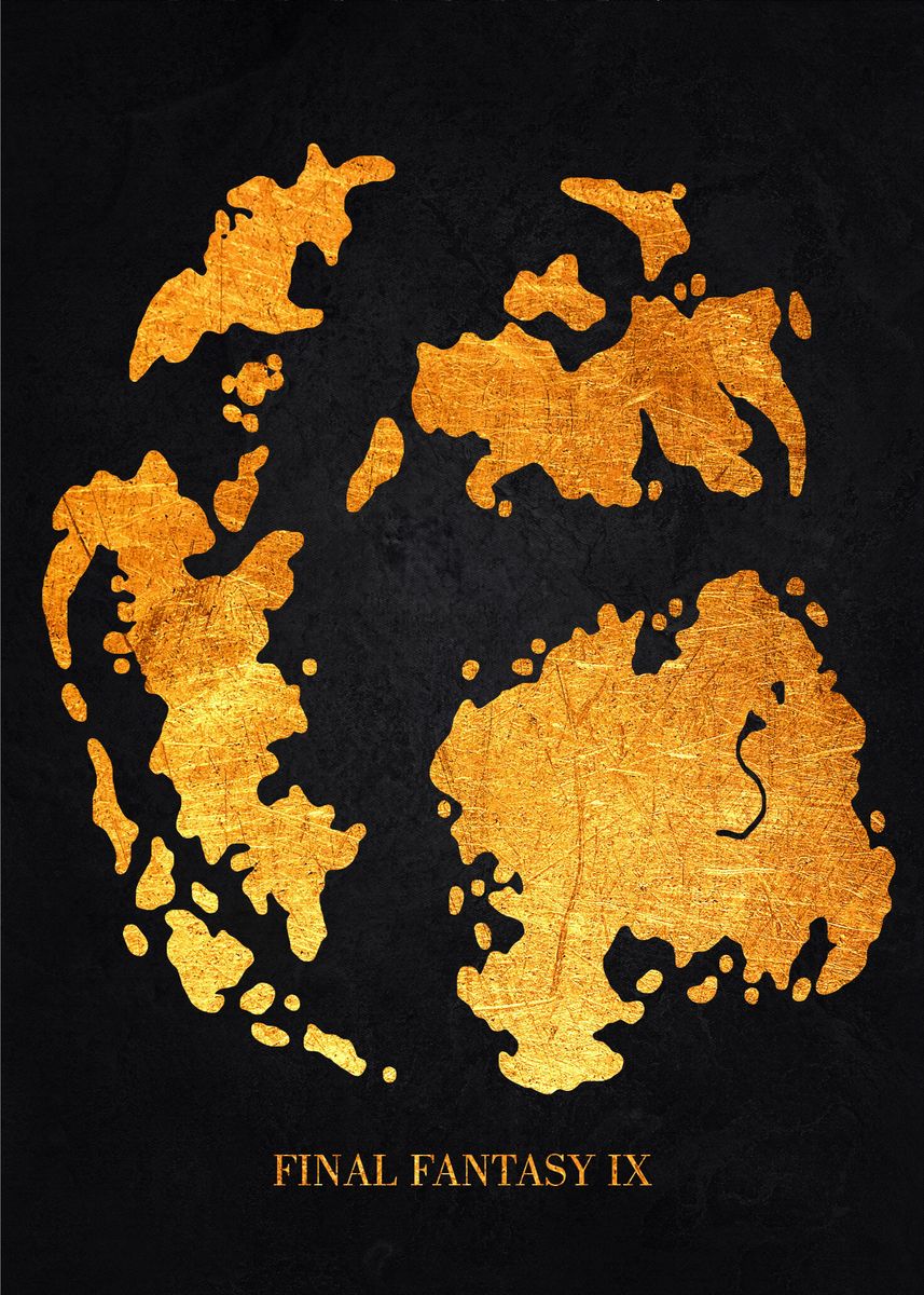 'Final Fantasy IX World Map' Poster, picture, metal print, paint by ...