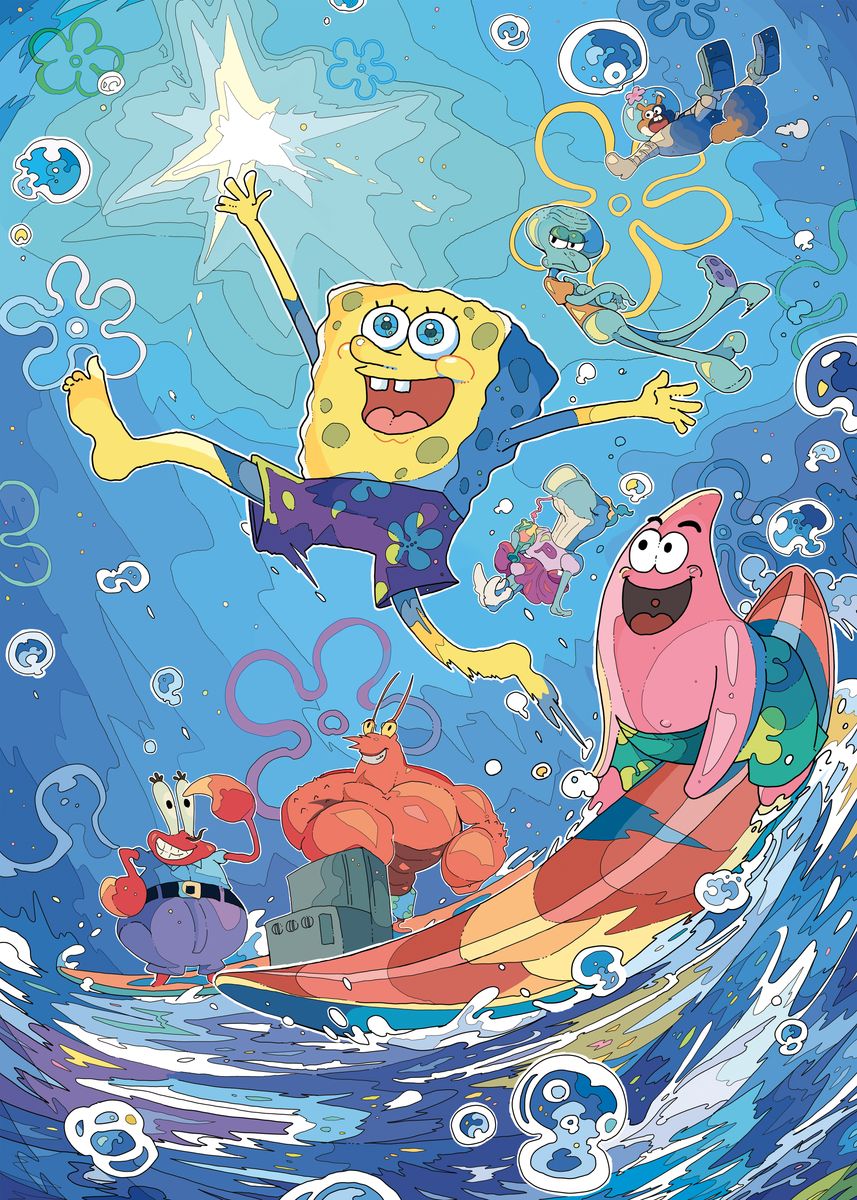 'SpongeBob by Nara Lalana' Poster, picture, metal print, paint by ...
