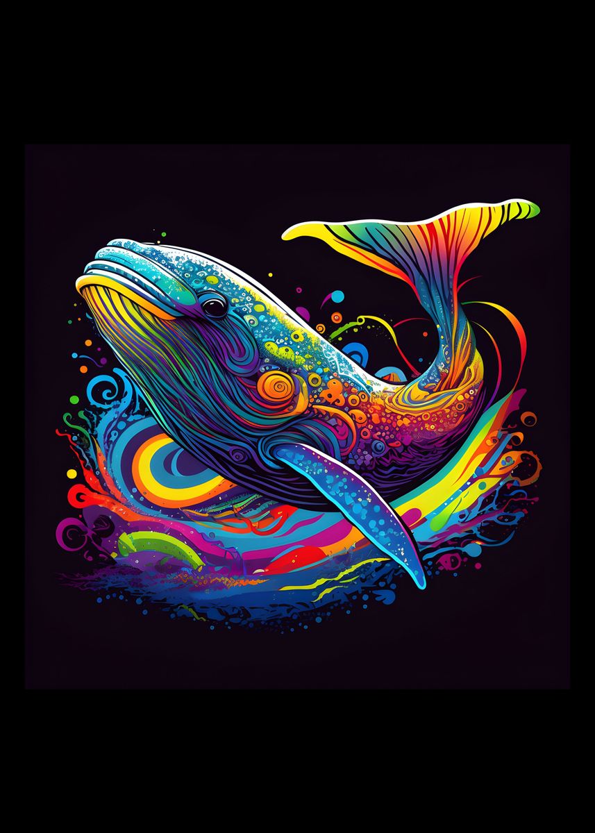 'Whale Colors' Poster, picture, metal print, paint by Andrea Guenther ...
