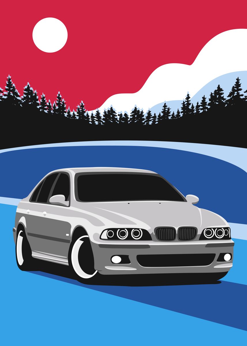 'BMW E39' Poster, picture, metal print, paint by Muezzahero | Displate