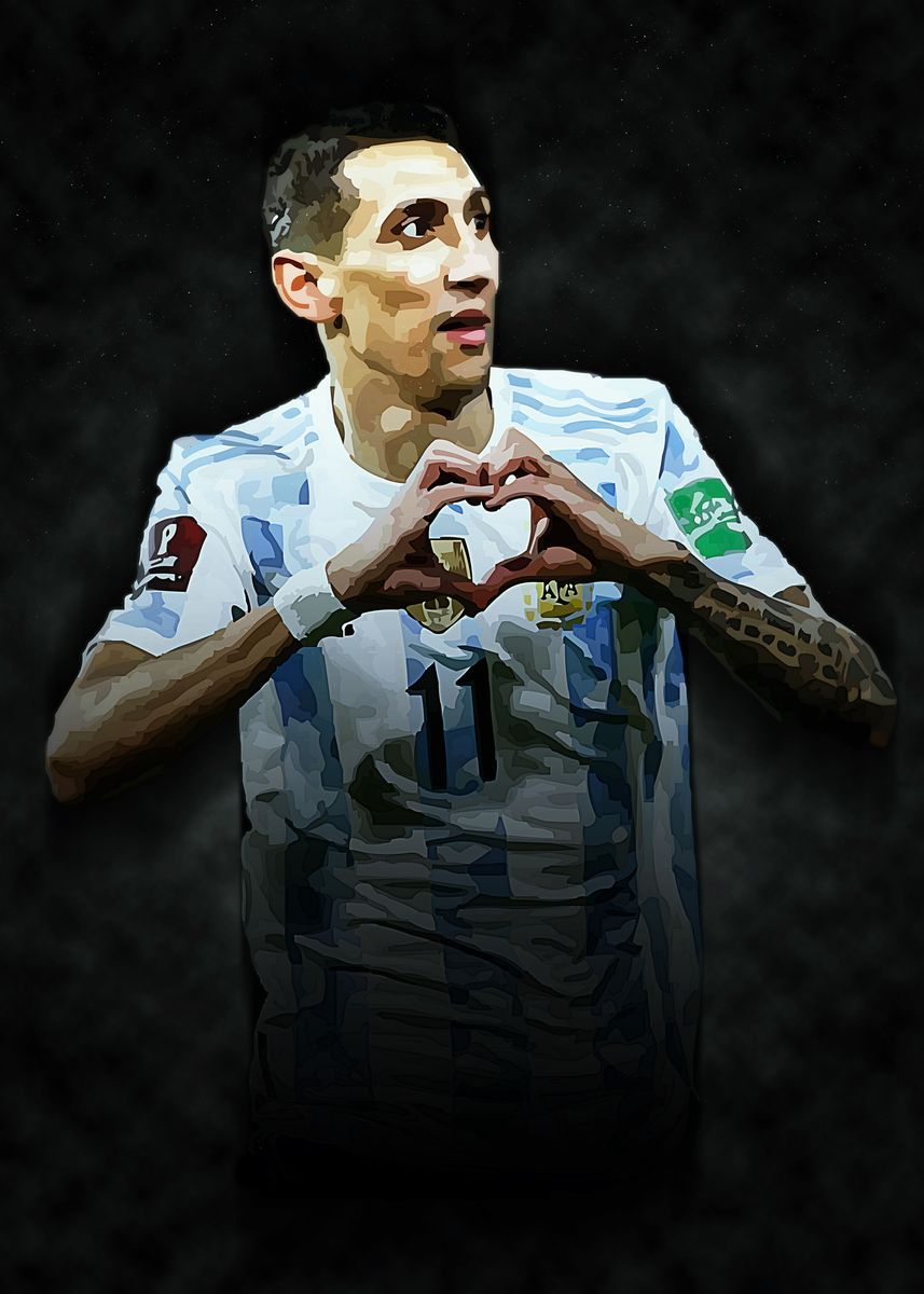 'Angel Di Maria' Poster, picture, metal print, paint by Sport Poster ...