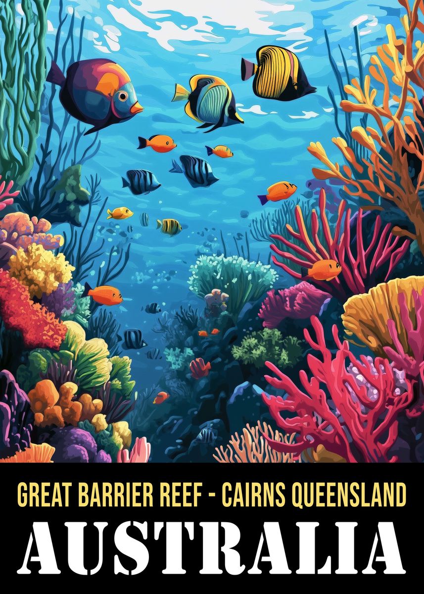'Great Barrier Reef' Poster, picture, metal print, paint by Steel ...