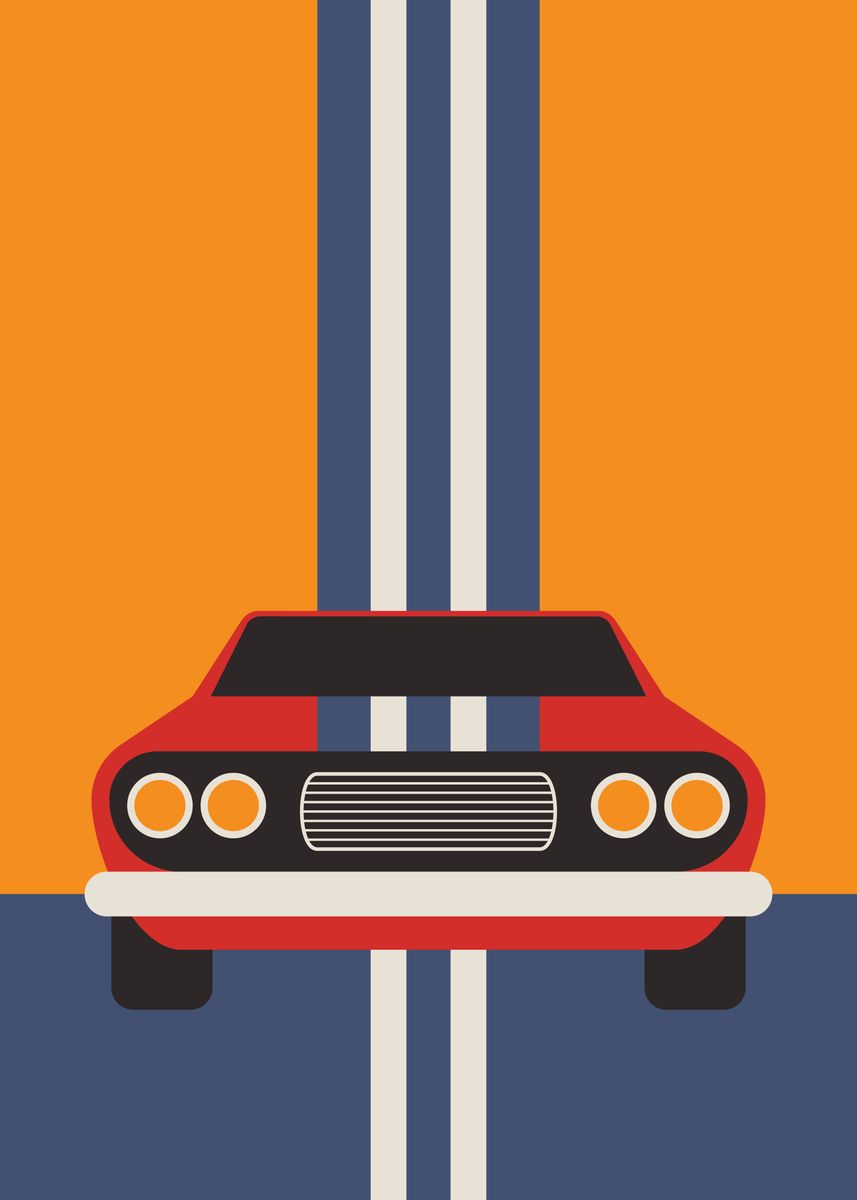 'Abstract car' Poster, picture, metal print, paint by KurArt | Displate