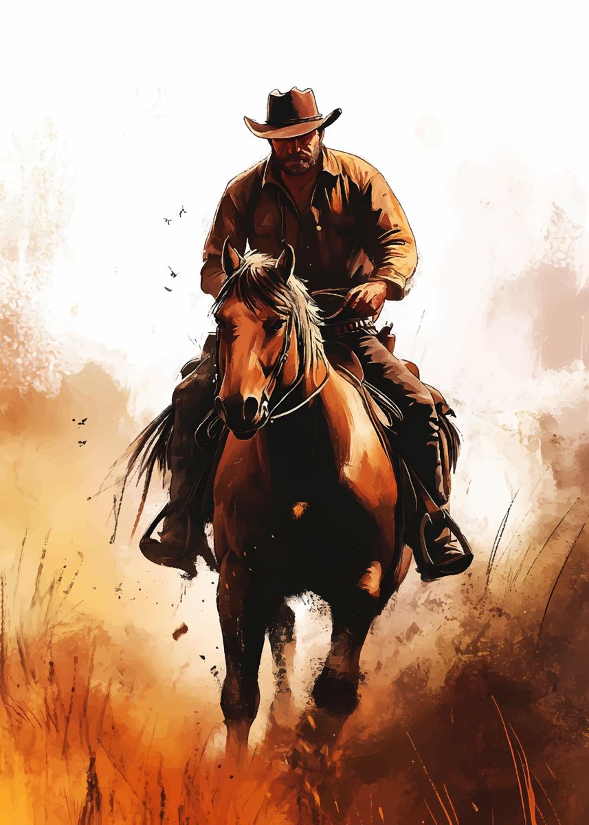 'Red Dead' Poster, picture, metal print, paint by Best Arts | Displate