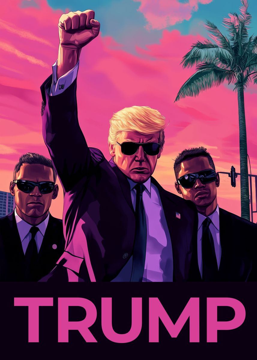 'President Donald Trump' Poster, picture, metal print, paint by Pucaaa ...