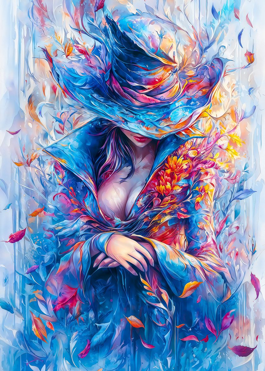 'Flower Girl' Poster, picture, metal print, paint by Hako | Displate