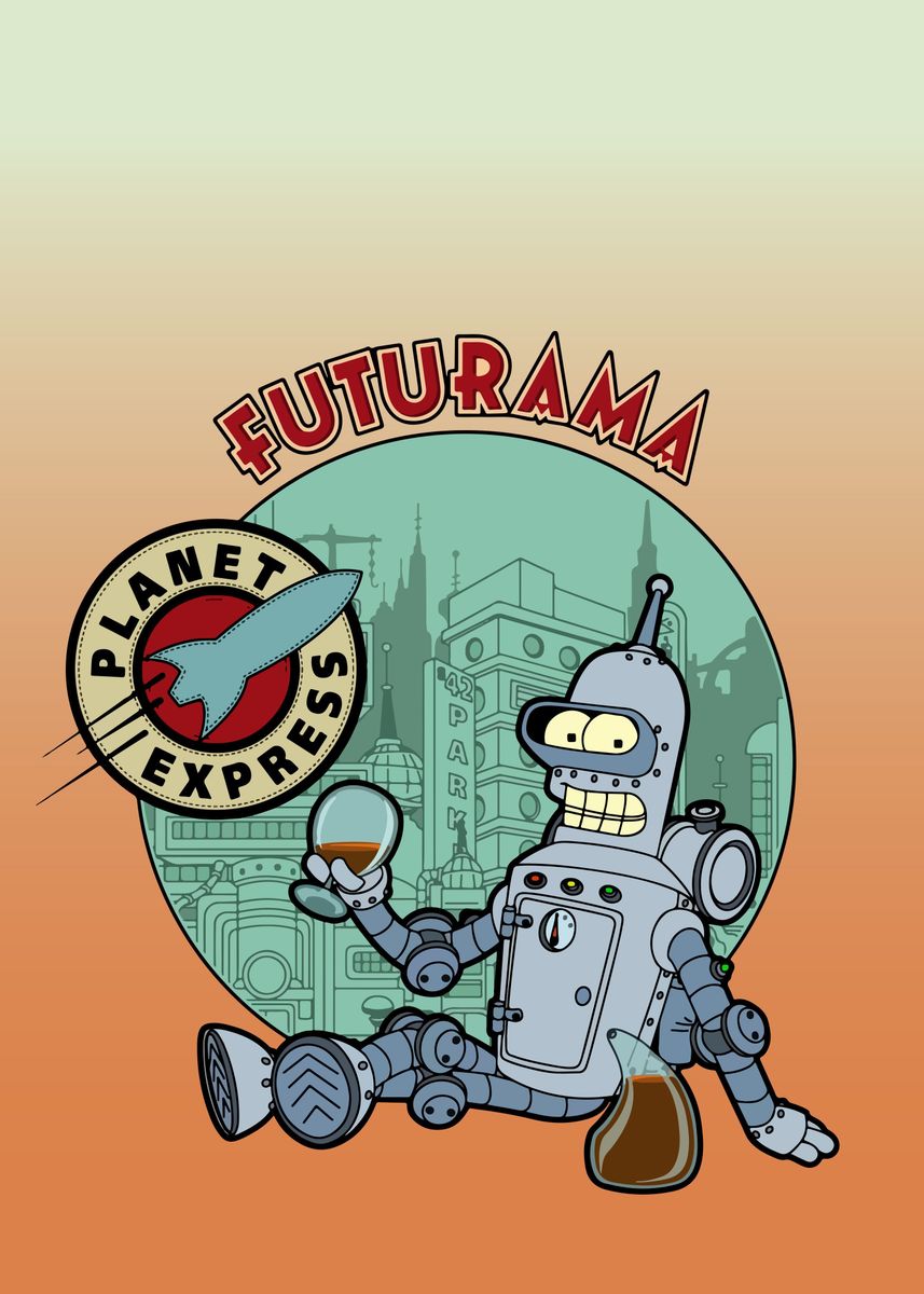 'futurama enjoying' Poster, picture, metal print, paint by Santos ...