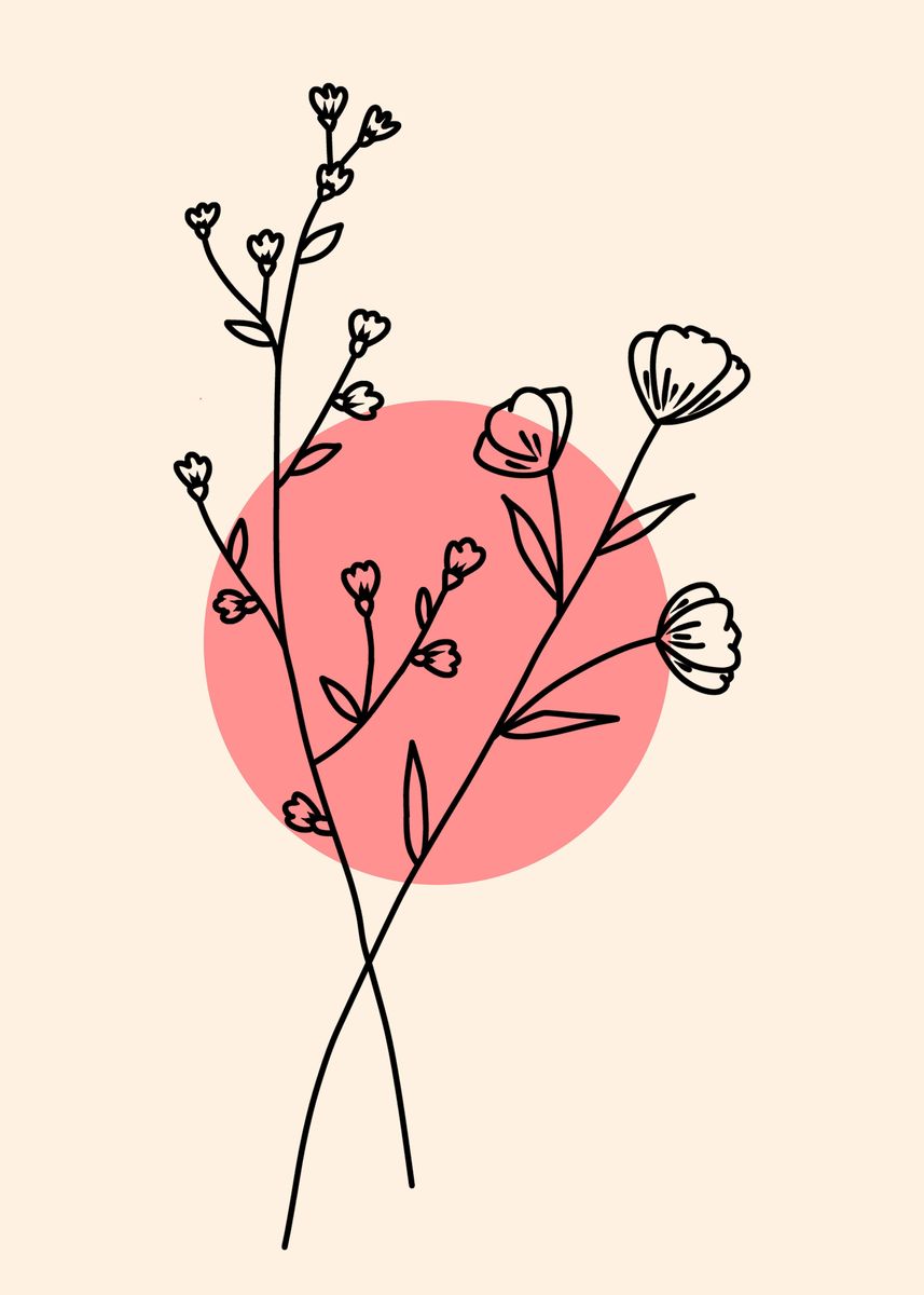 'Flower Buds' Poster, picture, metal print, paint by Black Sketch ...