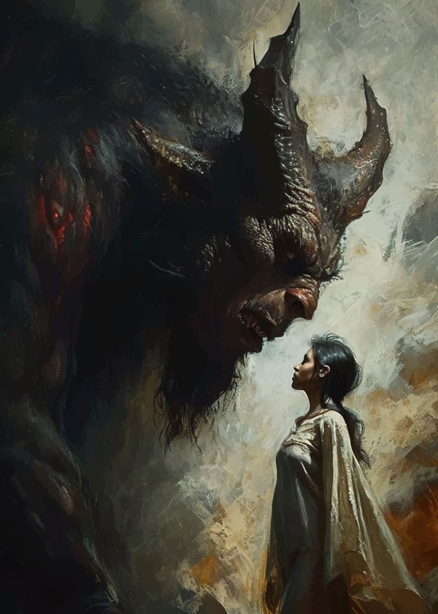 'meeting of the jinn' Poster, picture, metal print, paint by Aksara ...