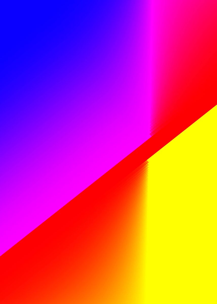 'yellow blue red abstract ' Poster, picture, metal print, paint by ...