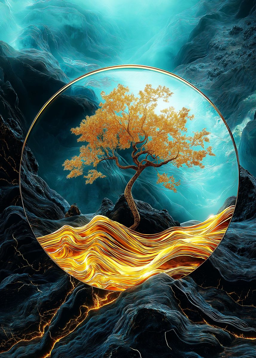 'Kintsugi Inner World' Poster, picture, metal print, paint by ...