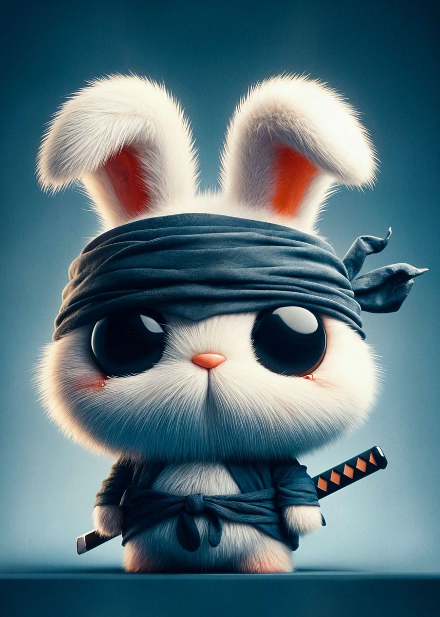 'Ninja Rabbit ' Poster, picture, metal print, paint by Gabriel dfv ...