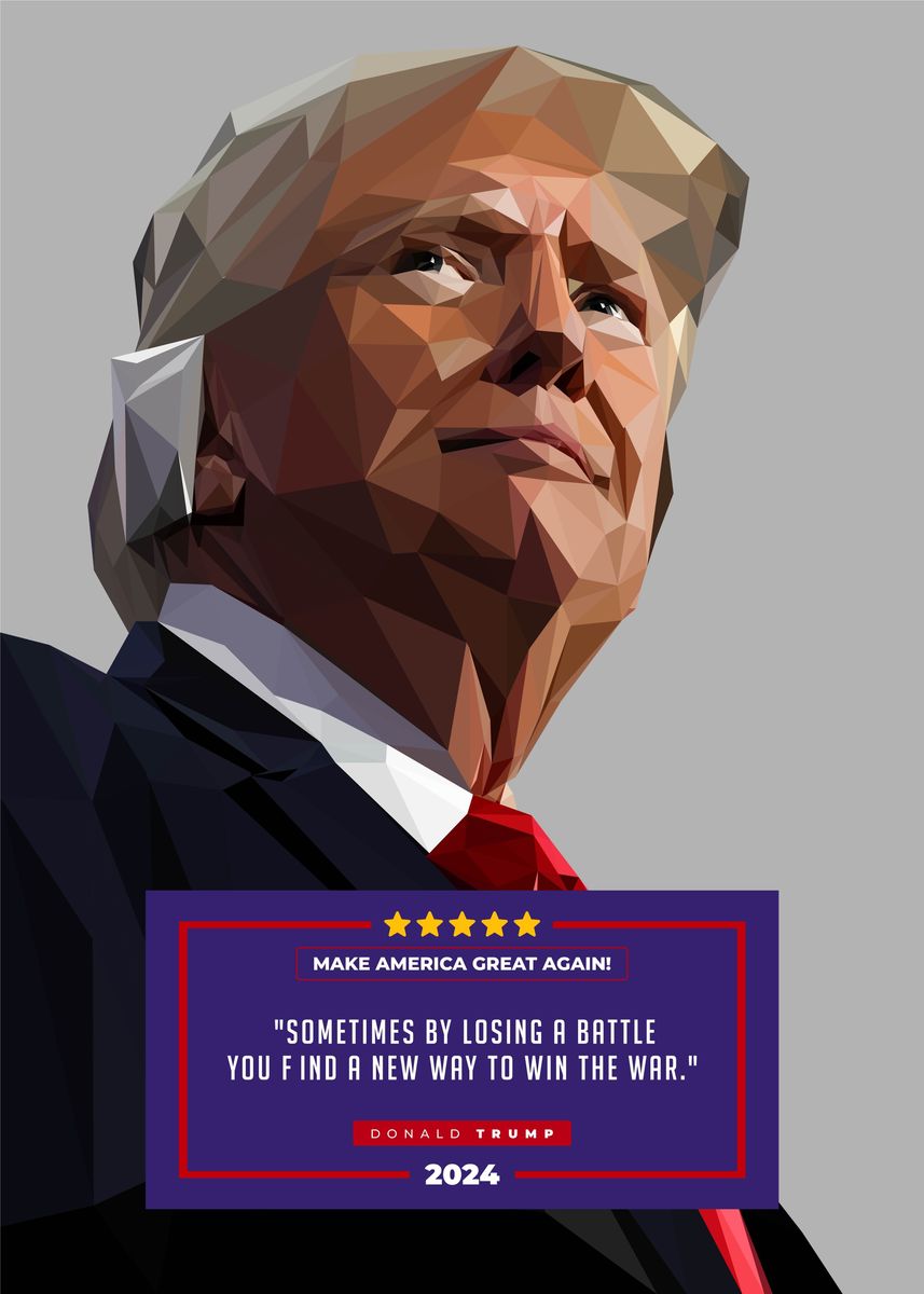 'trump' Poster, picture, metal print, paint by Lowpoly Posters | Displate