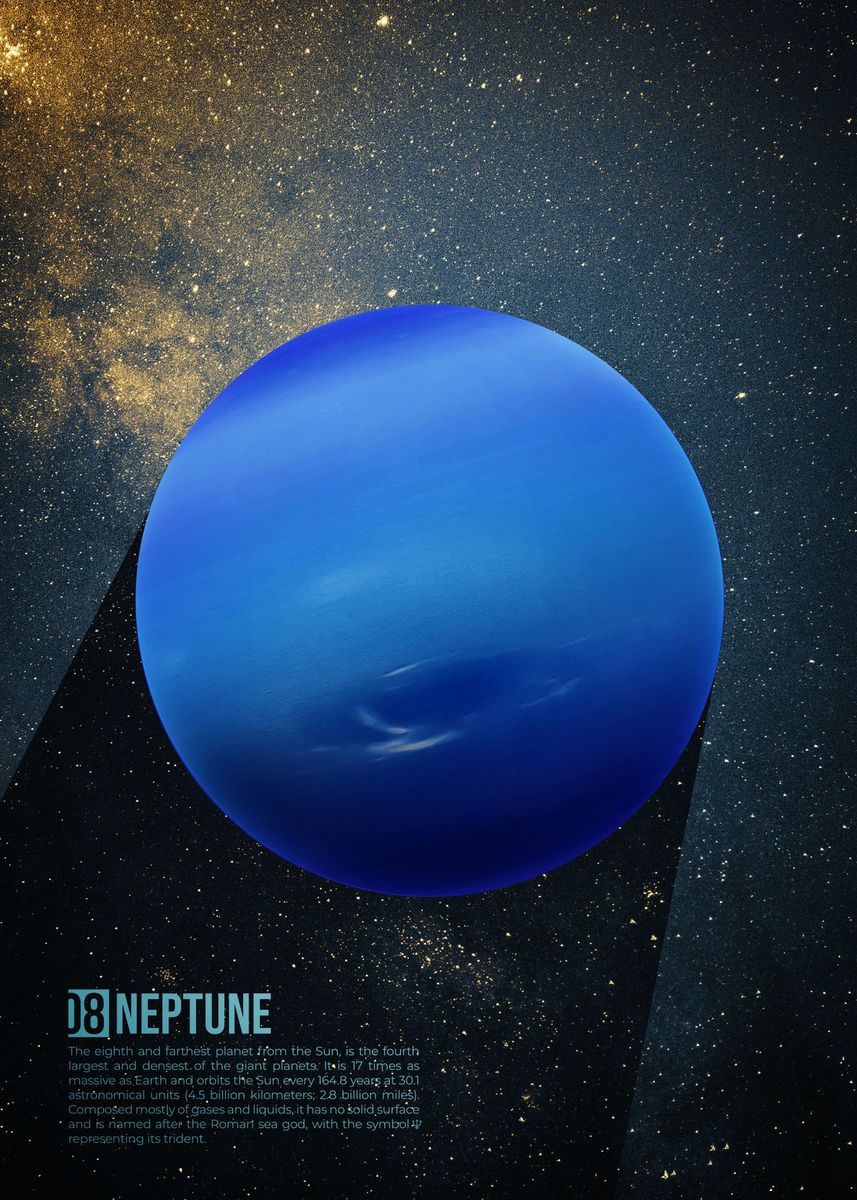 'Neptune Art Poster' Poster, picture, metal print, paint by Mehdi ...