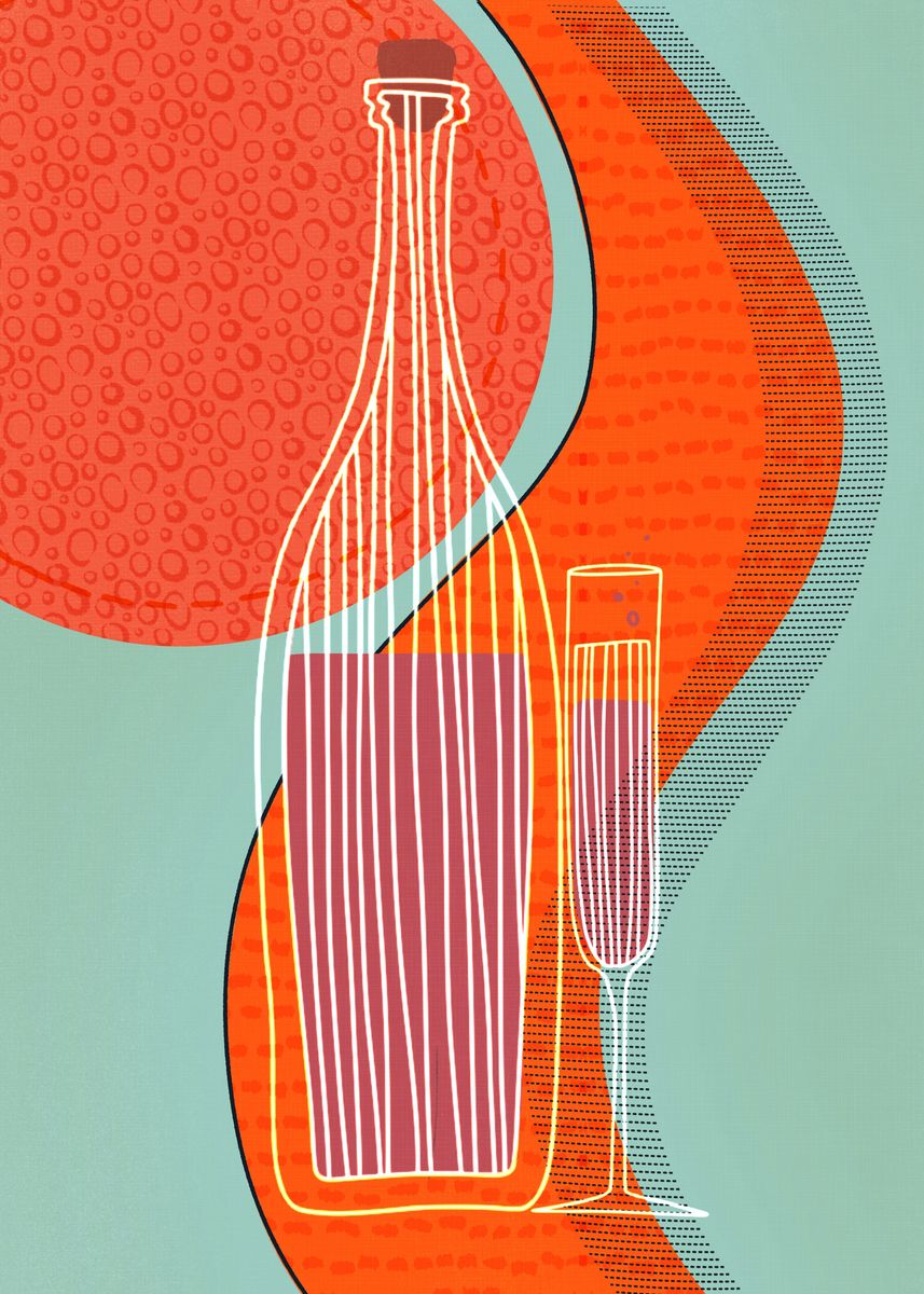 'Summer Wine Abstract' Poster, picture, metal print, paint by Bella ...