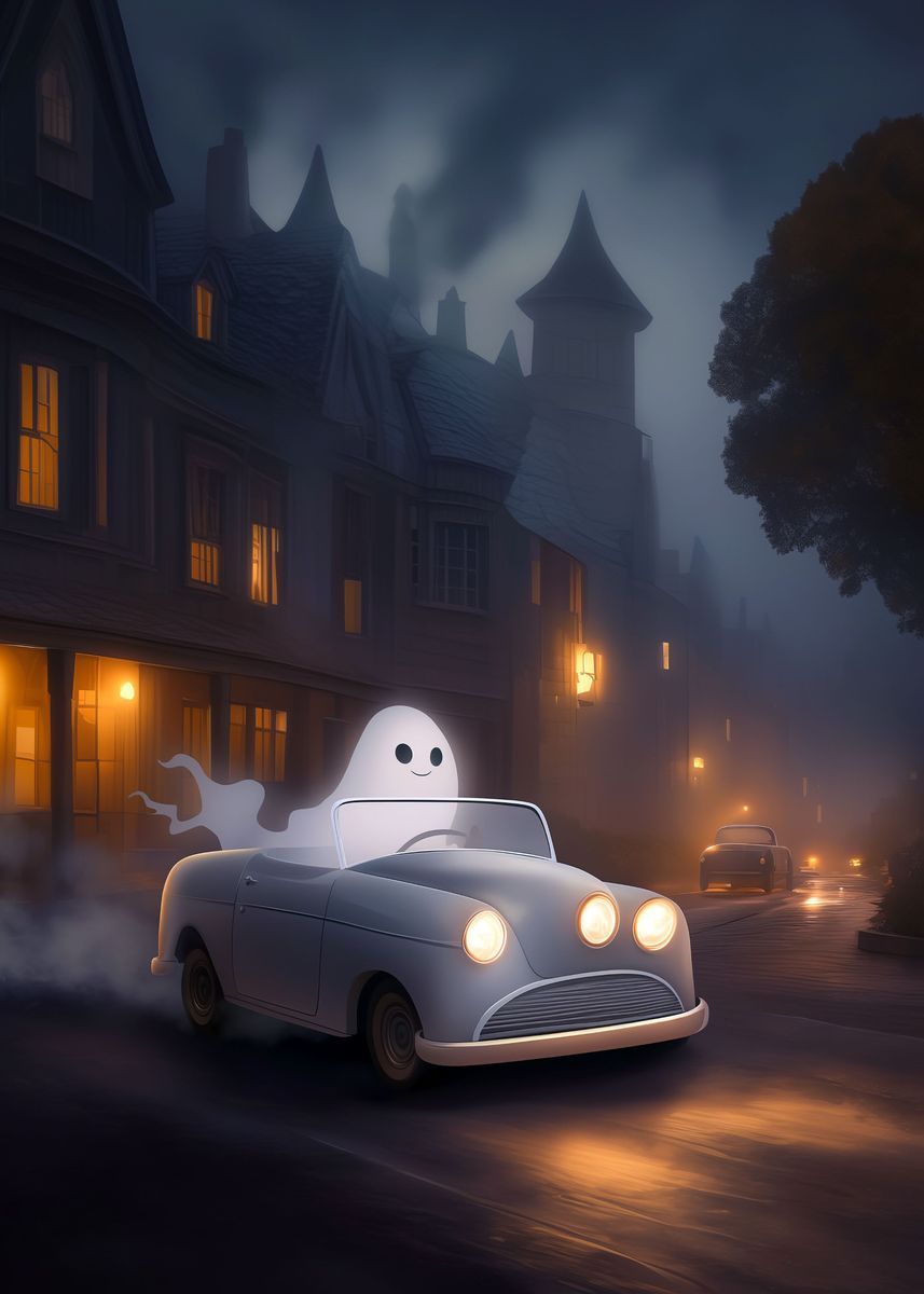 'Spooky Ghost Ride' Poster, picture, metal print, paint by Stellar ...