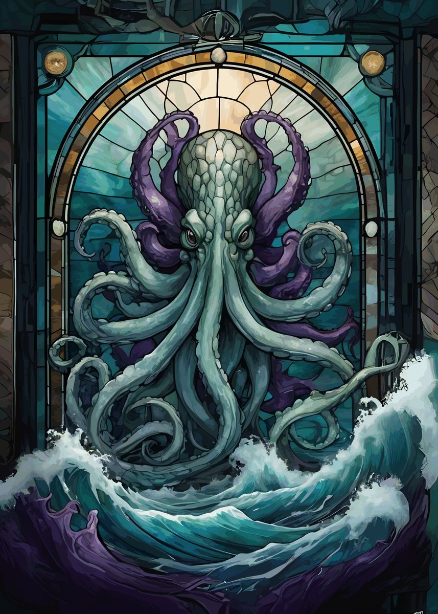 'Kraken Mythology Animal' Poster, picture, metal print, paint by ...