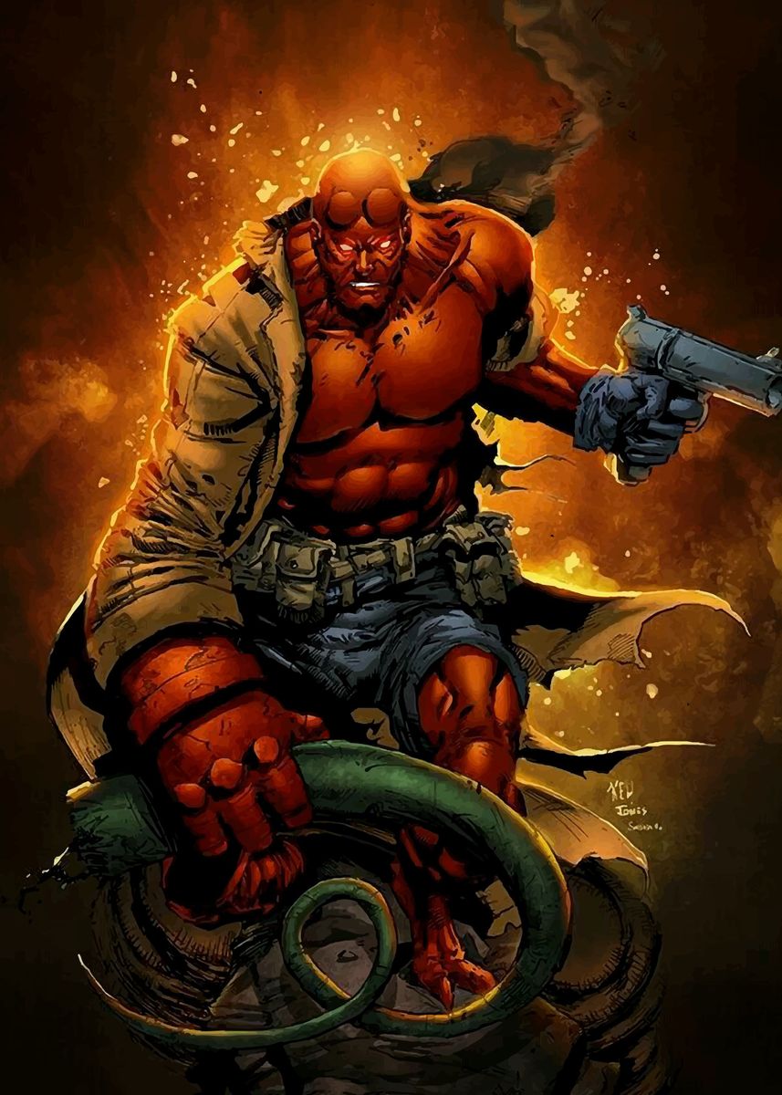 'hellboy struggle' Poster, picture, metal print, paint by DESTA LAURA ...