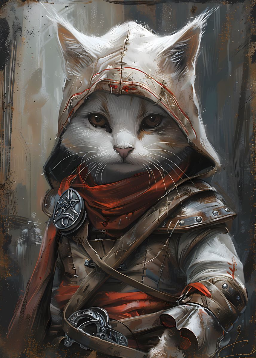 'Assassins Chibi Cat' Poster, picture, metal print, paint by Autophil ...