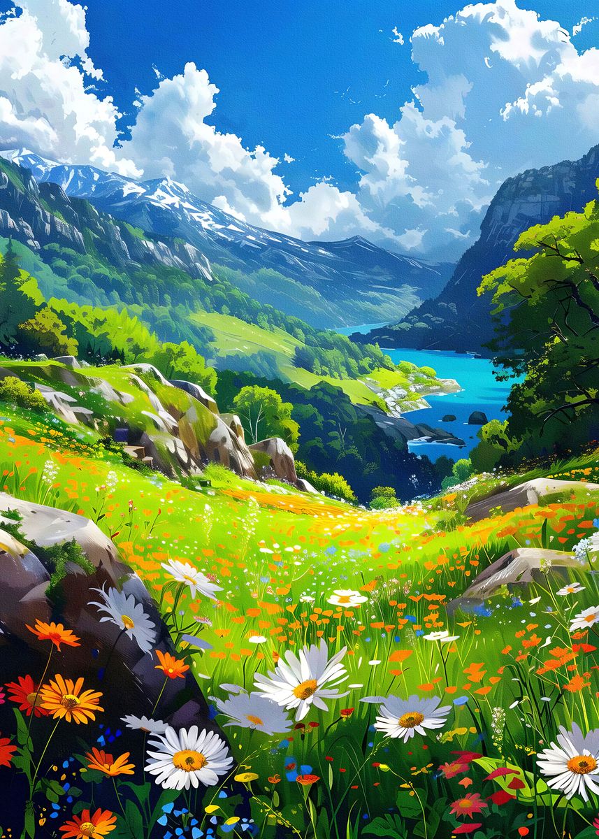 'Nature Landscape' Poster, picture, metal print, paint by tra avis ...