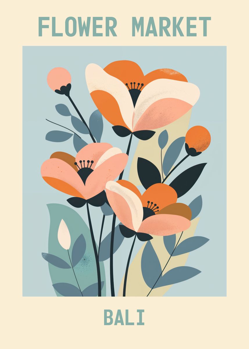 'Bali Flower Market' Poster, picture, metal print, paint by Powerful ...