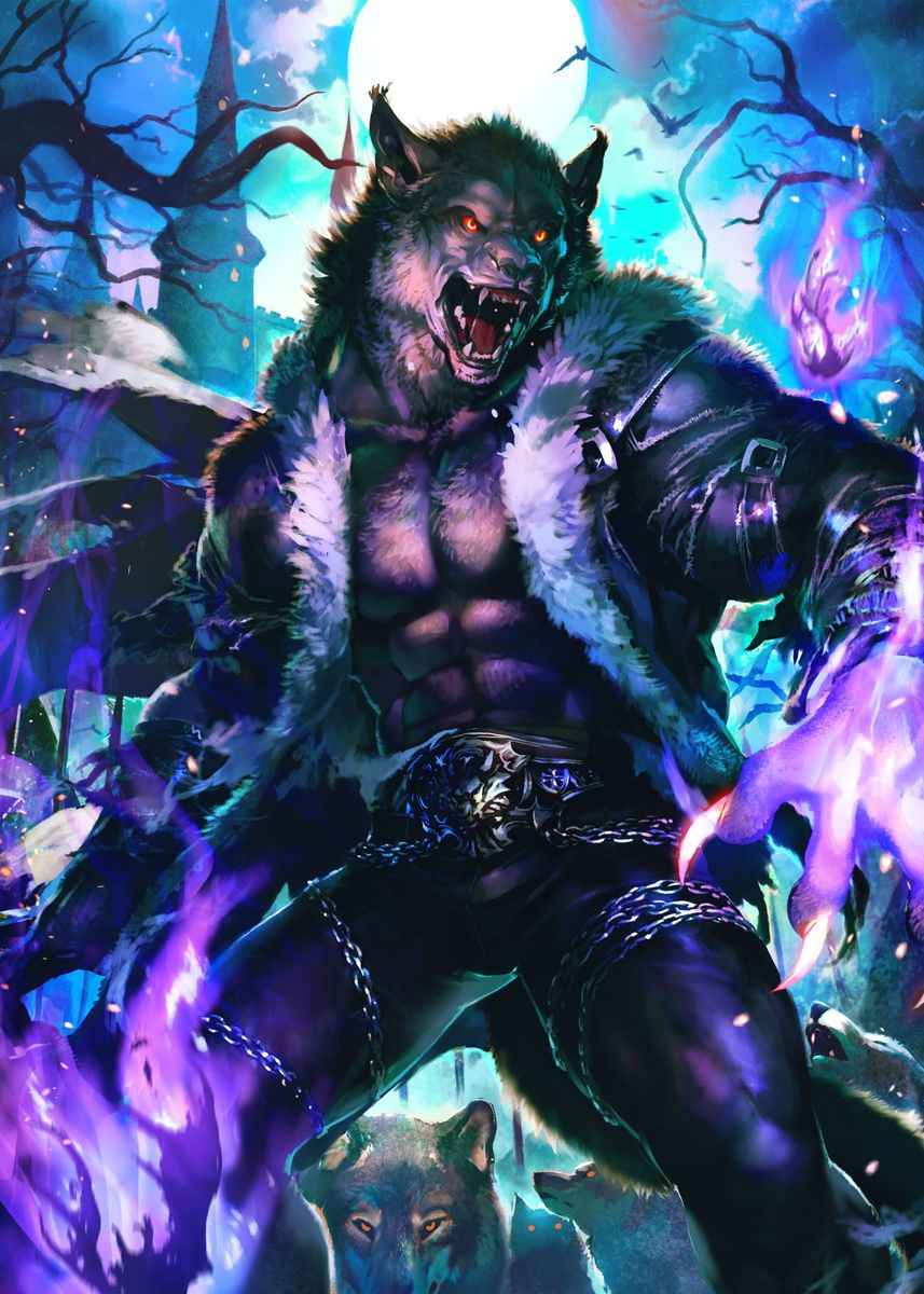 'Beast wolf' Poster, picture, metal print, paint by Music Sky | Displate