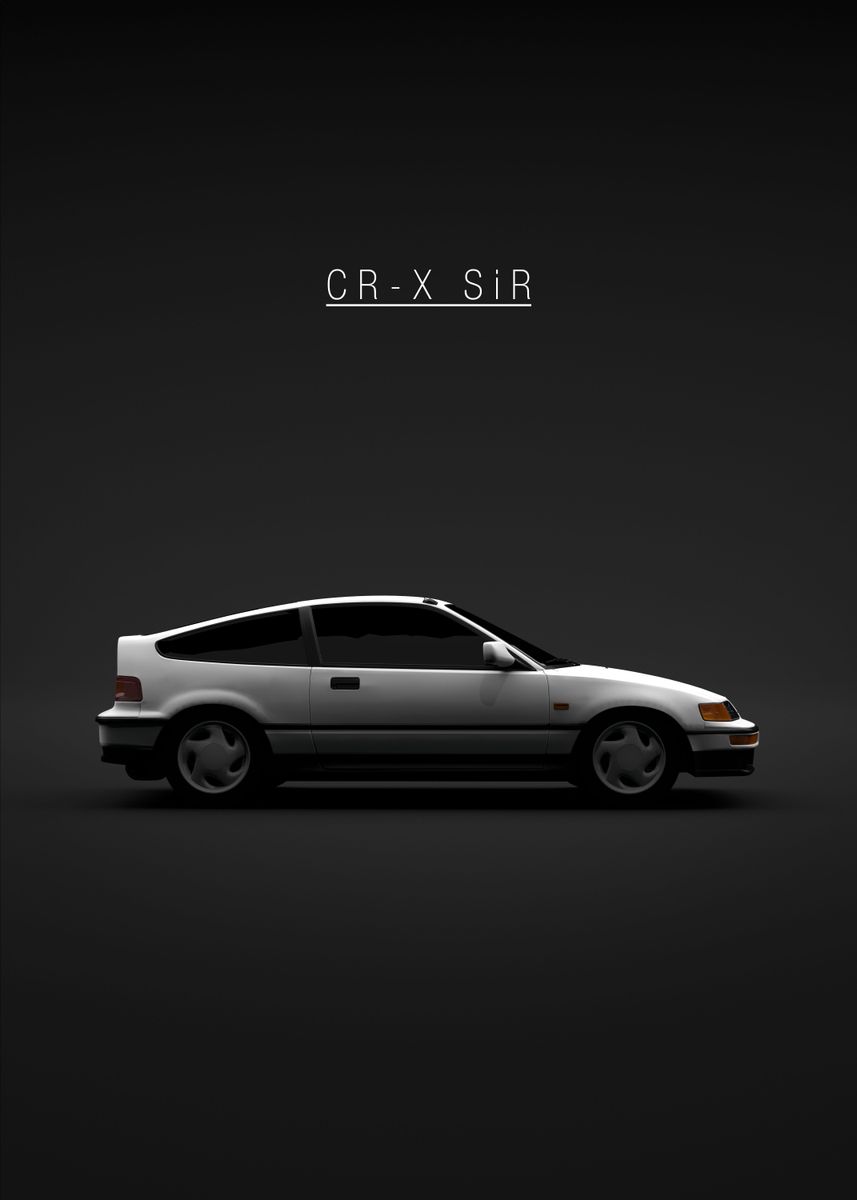 'Honda CRX SiR White 1991 ' Poster, picture, metal print, paint by 21 ...