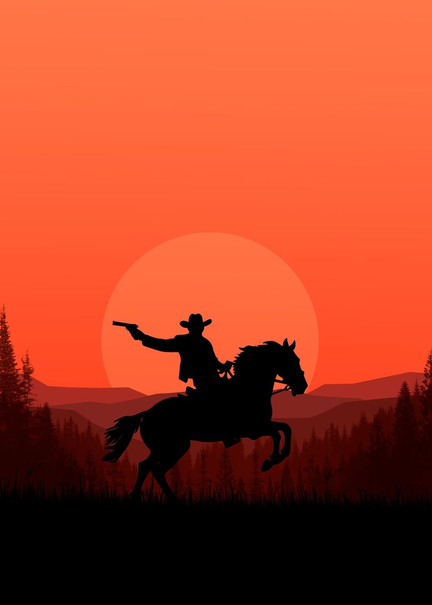 'Red Dead RDR' Poster, picture, metal print, paint by Ryutagei | Displate