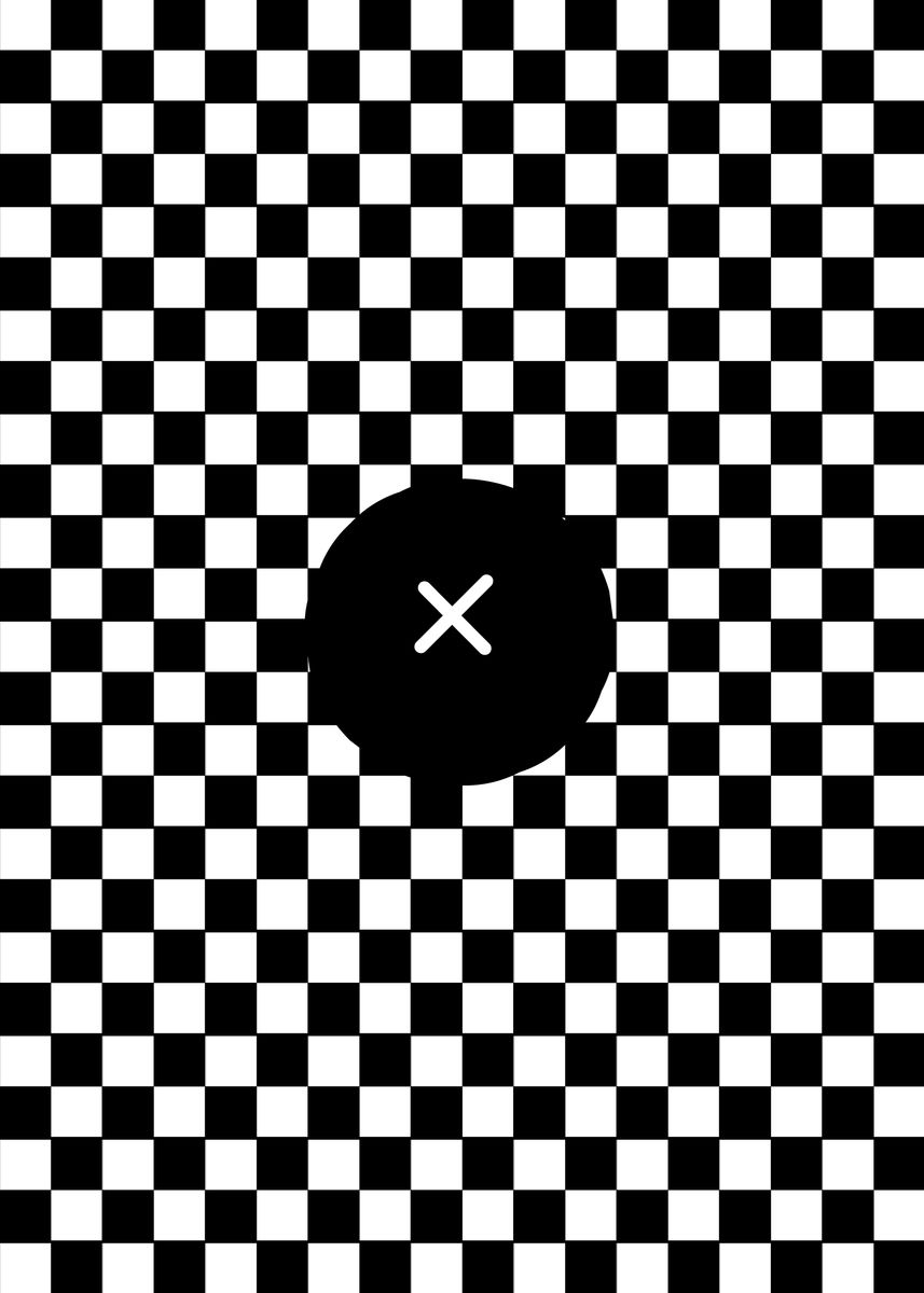 'Checkered X Focal Point' Poster, picture, metal print, paint by GRAPHIC GALORE | Displate
