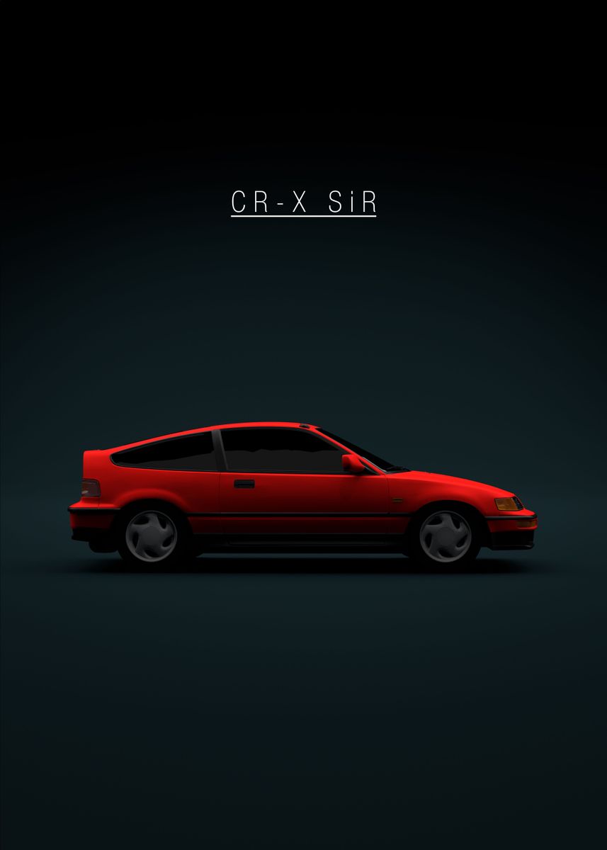 '1991 Honda CRX SiR Red' Poster, picture, metal print, paint by 21 MXM ...