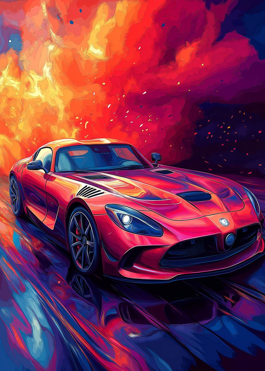 'Car by Side Nebula' Poster, picture, metal print, paint by Wisnu ...