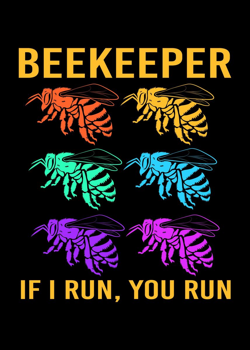 'Funny Beekeeper' Poster, picture, metal print, paint by FunnyGifts ...