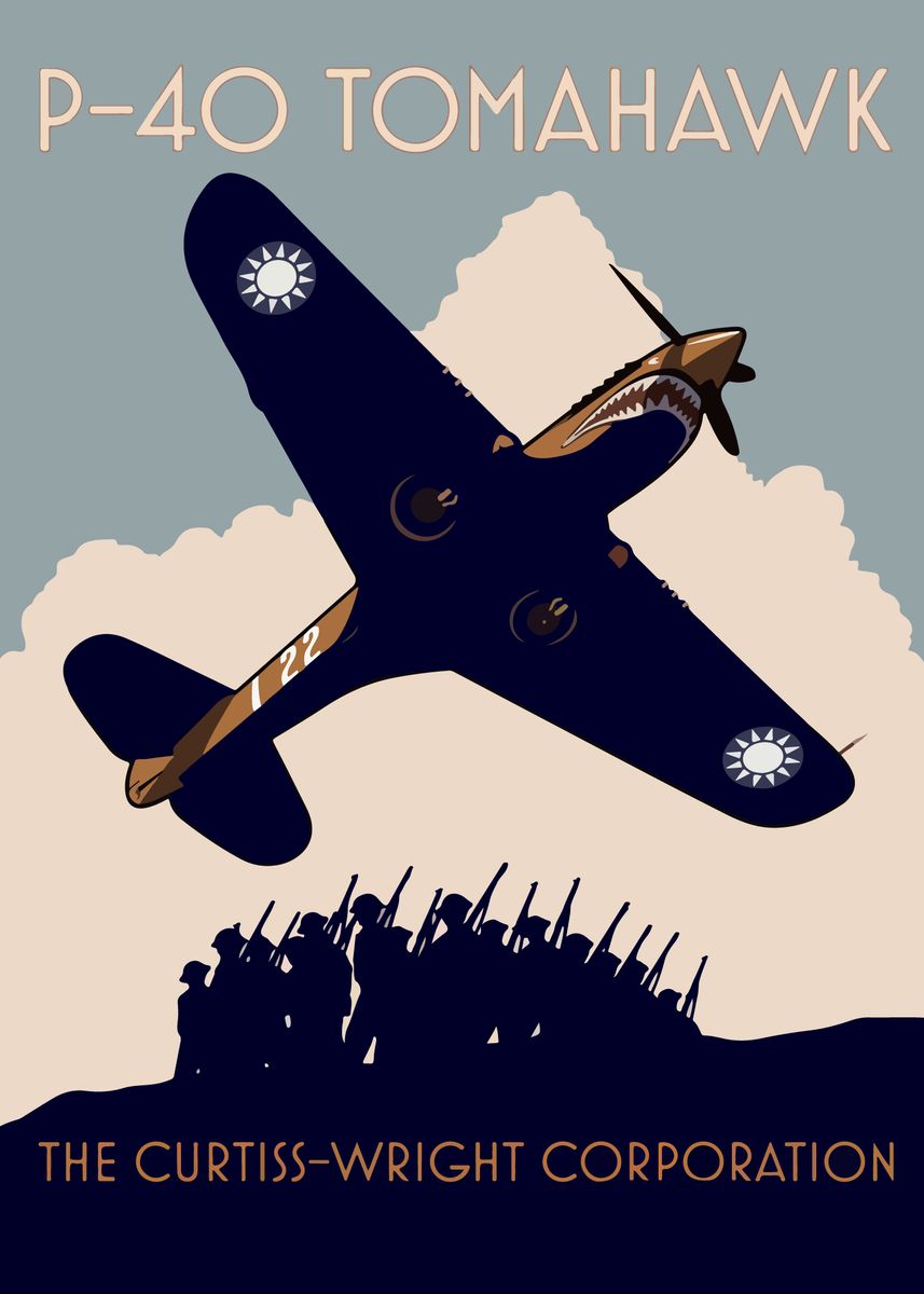 'P 40 tomahawk' Poster, picture, metal print, paint by sotto voce ...