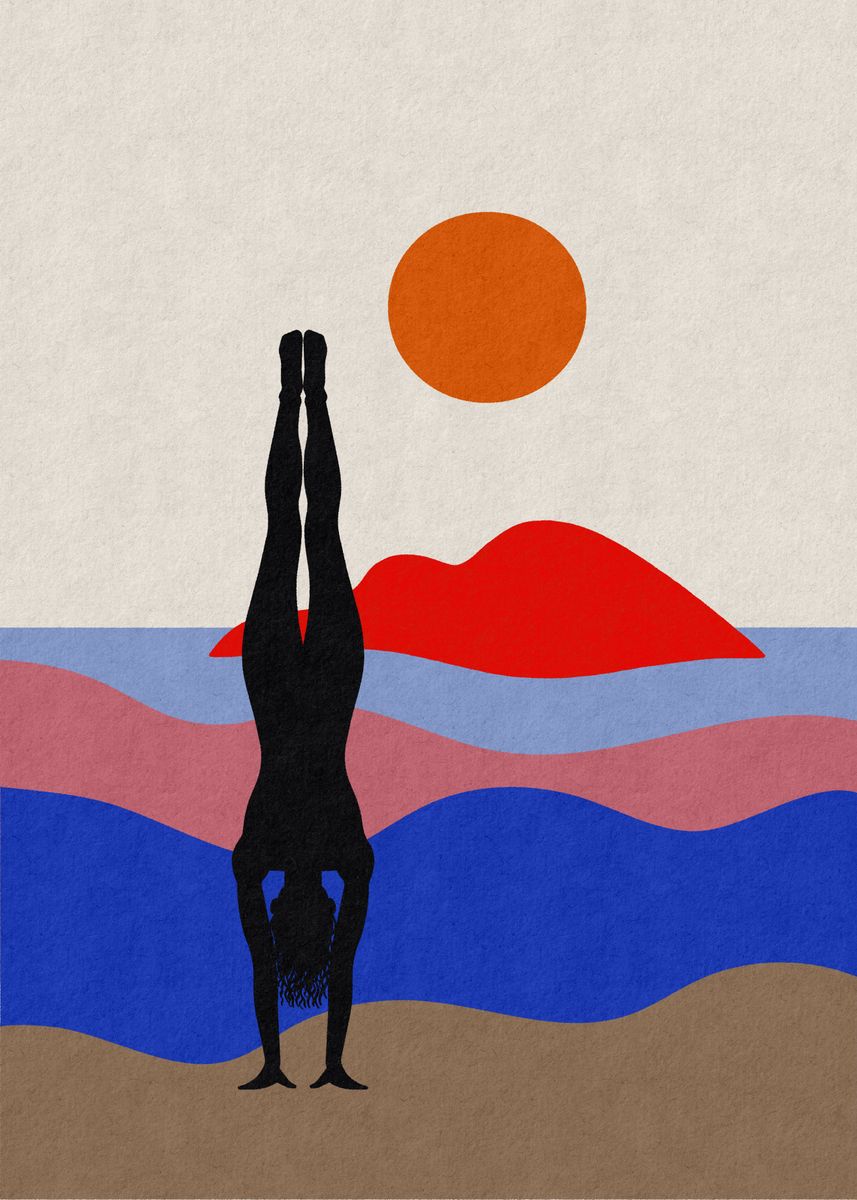 'Handstand' Poster, picture, metal print, paint by Andrew Turtsevych ...