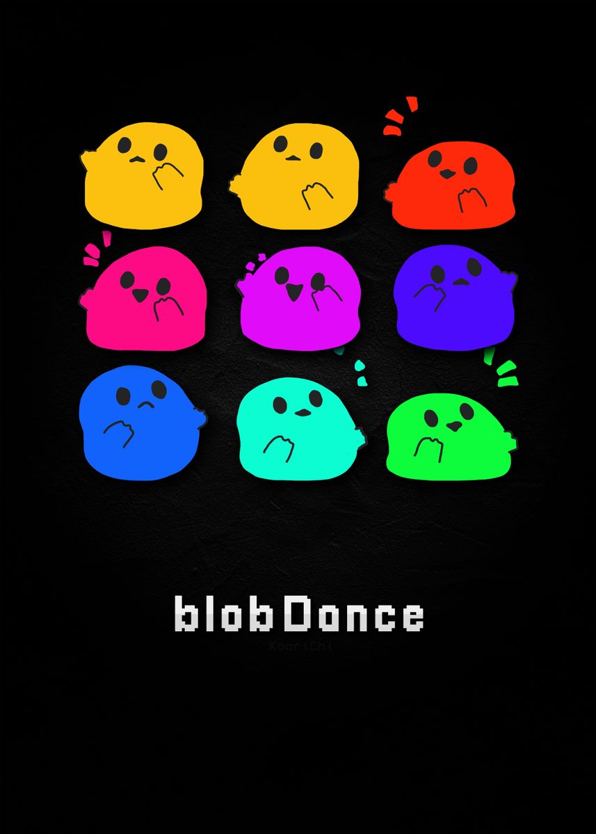 'blobDance' Poster, picture, metal print, paint by Chris | Displate