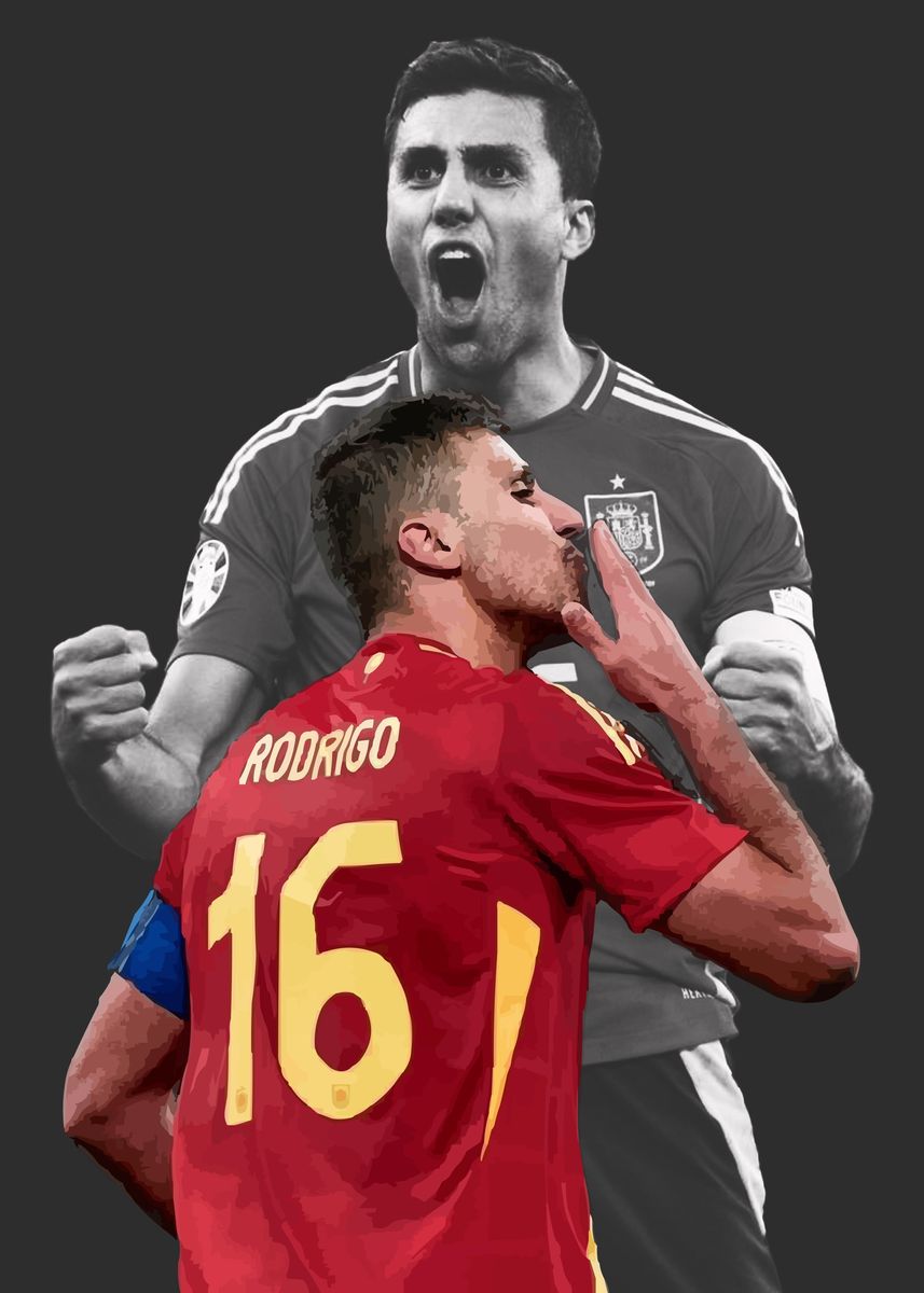 'Rodri Kiss' Poster, picture, metal print, paint by Sport Poster | Displate