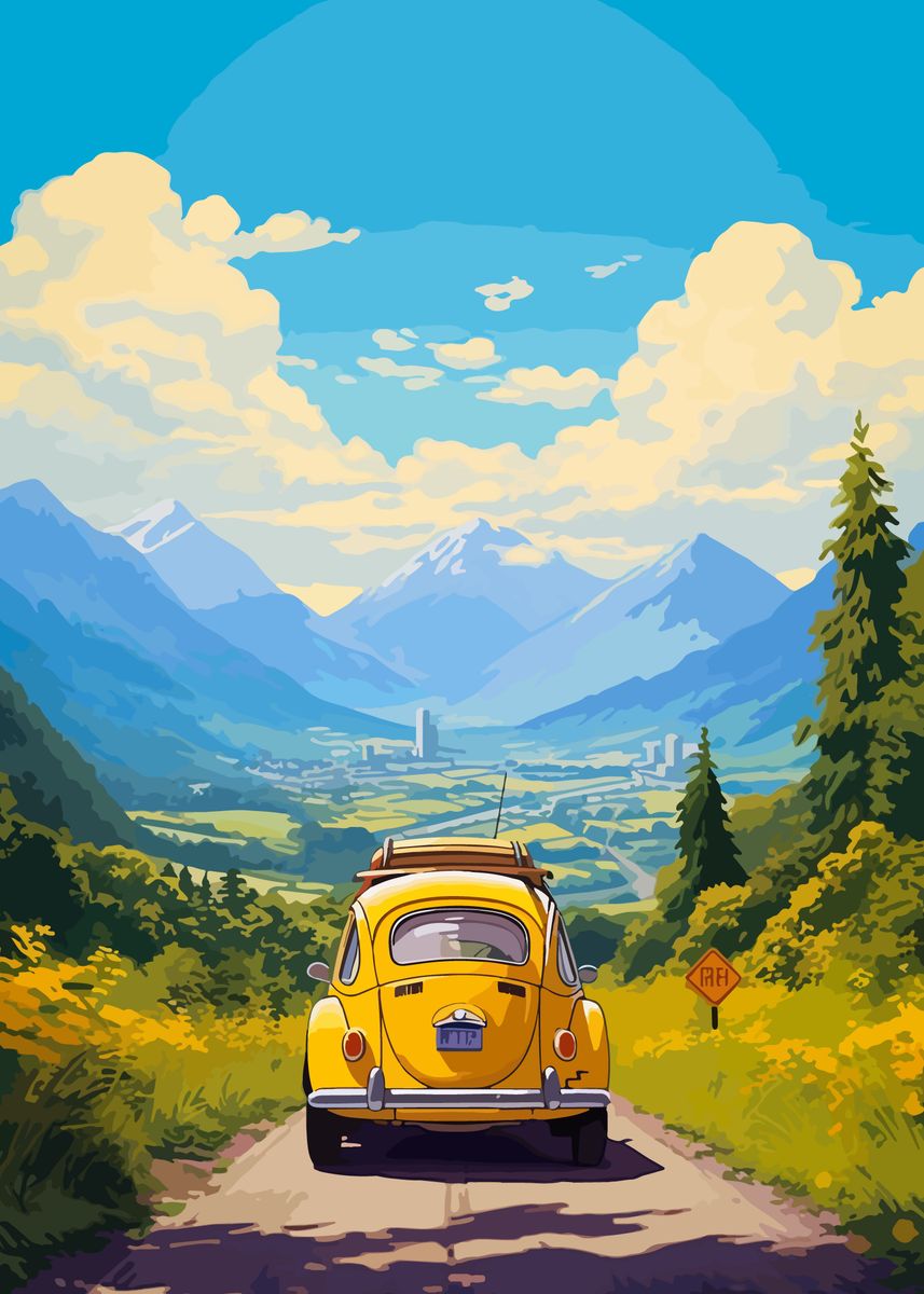 'beautiful view' Poster, picture, metal print, paint by Justine Lynn ...