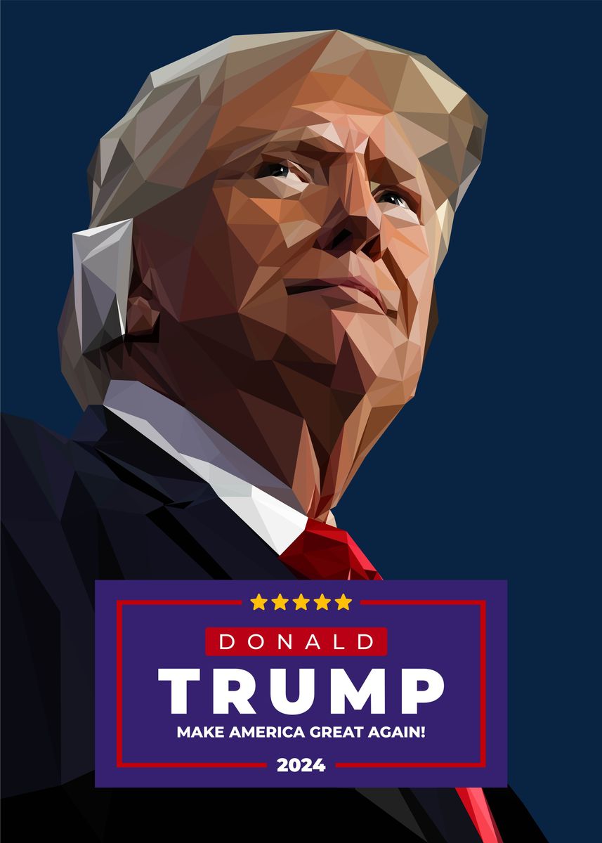 trump-2024-poster-picture-metal-print-paint-by-lowpoly-posters