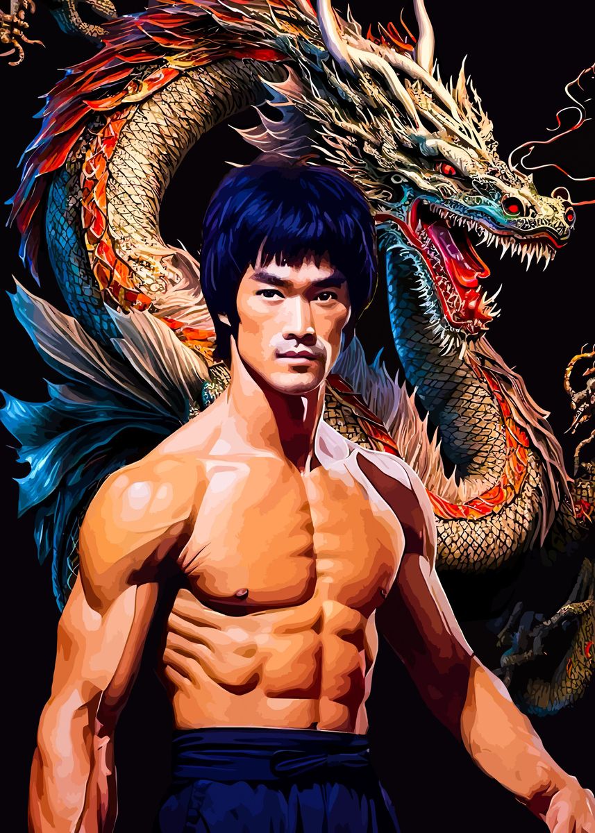 'Bruce Lee Dragon' Poster, picture, metal print, paint by Ace | Displate