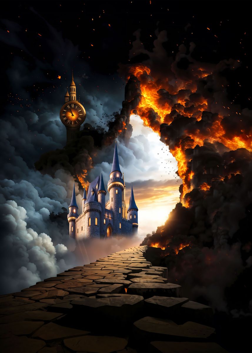 'Fantasy gate' Poster, picture, metal print, paint by TOP design | Displate