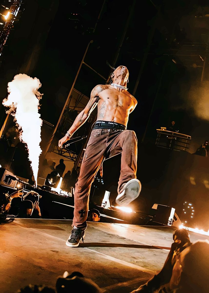 'Travis Scoot' Poster, picture, metal print, paint by Charlotta Reina ...