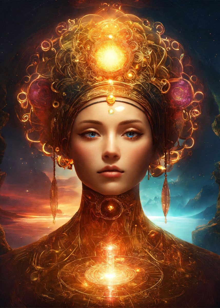 'Mystical Lady 1' Poster, picture, metal print, paint by Julia Rudens ...