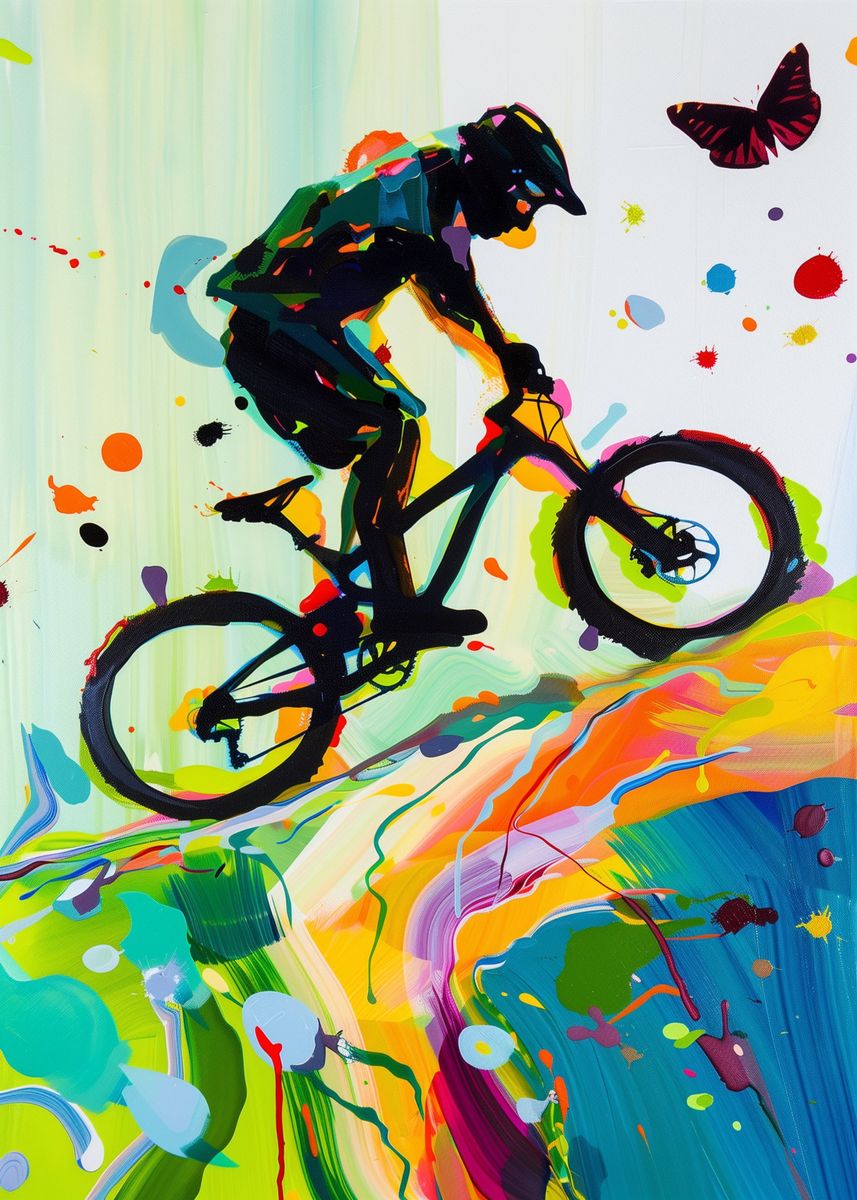 'Rainbow Biker' Poster, picture, metal print, paint by dostiphotography ...